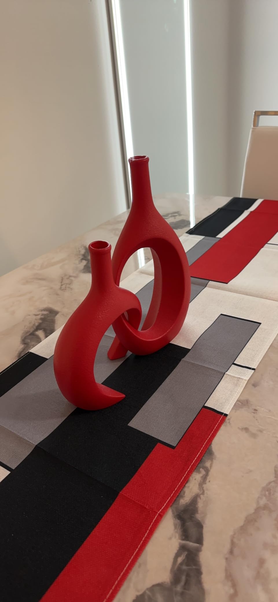 Amazon.com: Red Vases for Decor - Modern Red Table Decor Centerpieces ...