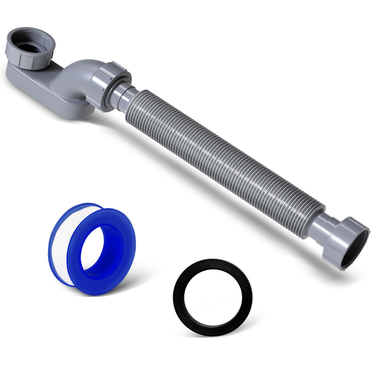 Snapklik.com : Bathtub Shower Drain Pipe, 1-1/2" Low Profile P Trap ...