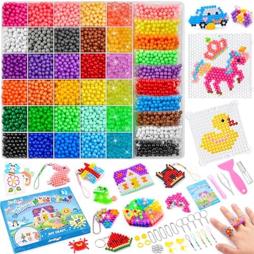 Water Fuse Beads Glow in The Dark Magic Beads 48 Colors 6400pcs Water ...