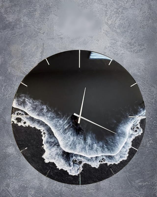 Buy Black River Resin Clock (16 inches) Hand Made Resin Wall Clock ...