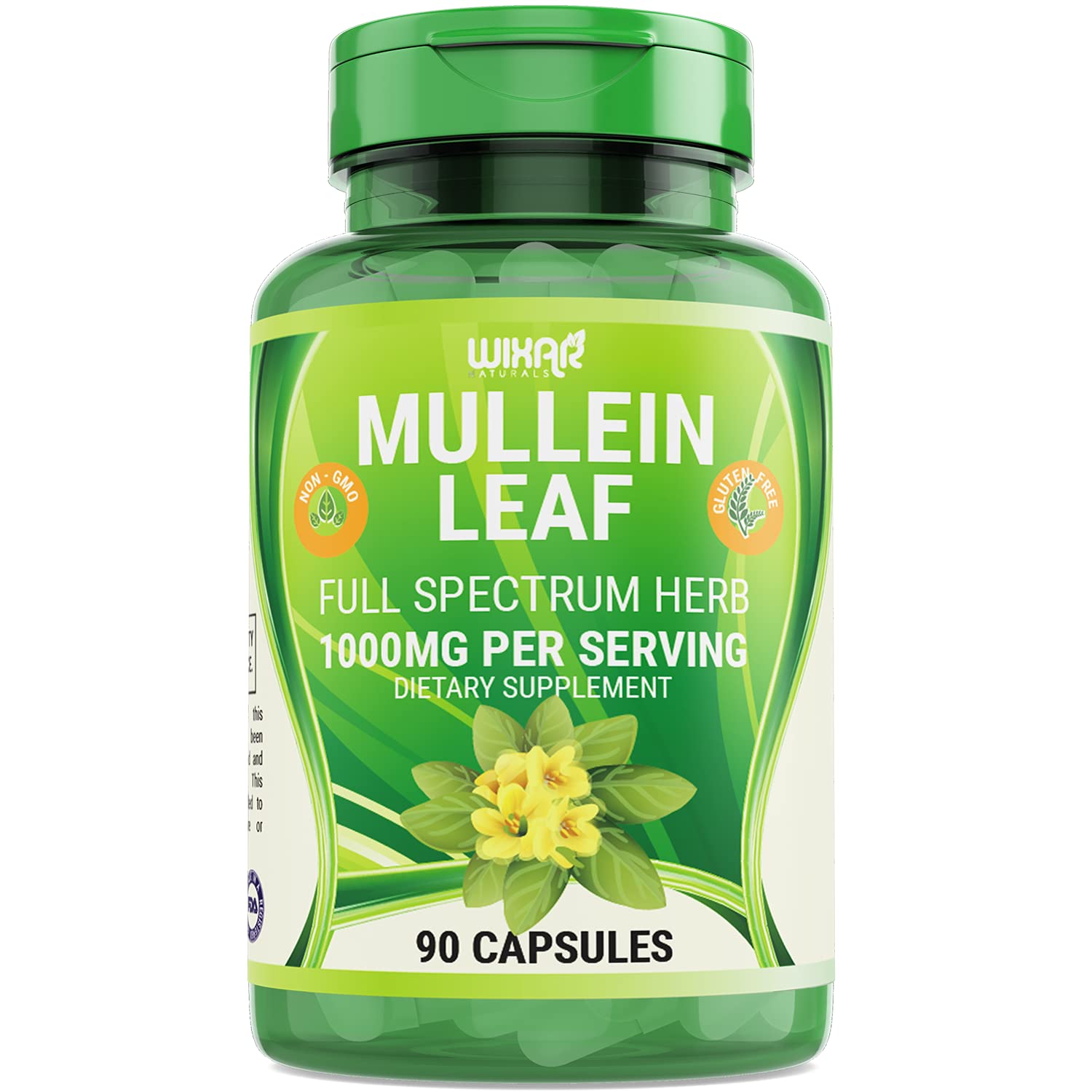 Wixar Naturals Mullein Leaf Capsules - 90 Capsules - Herbal Supplement ...