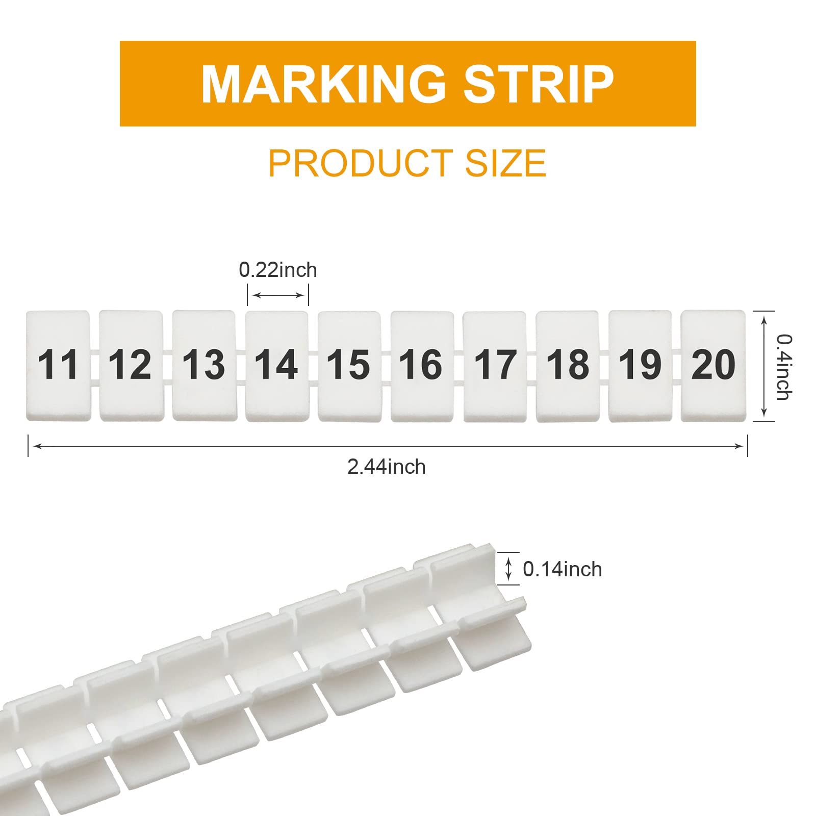 Snapklik.com : Terminal Marker Strip,10 Pcs Terminal Blocks Labels Tags ...