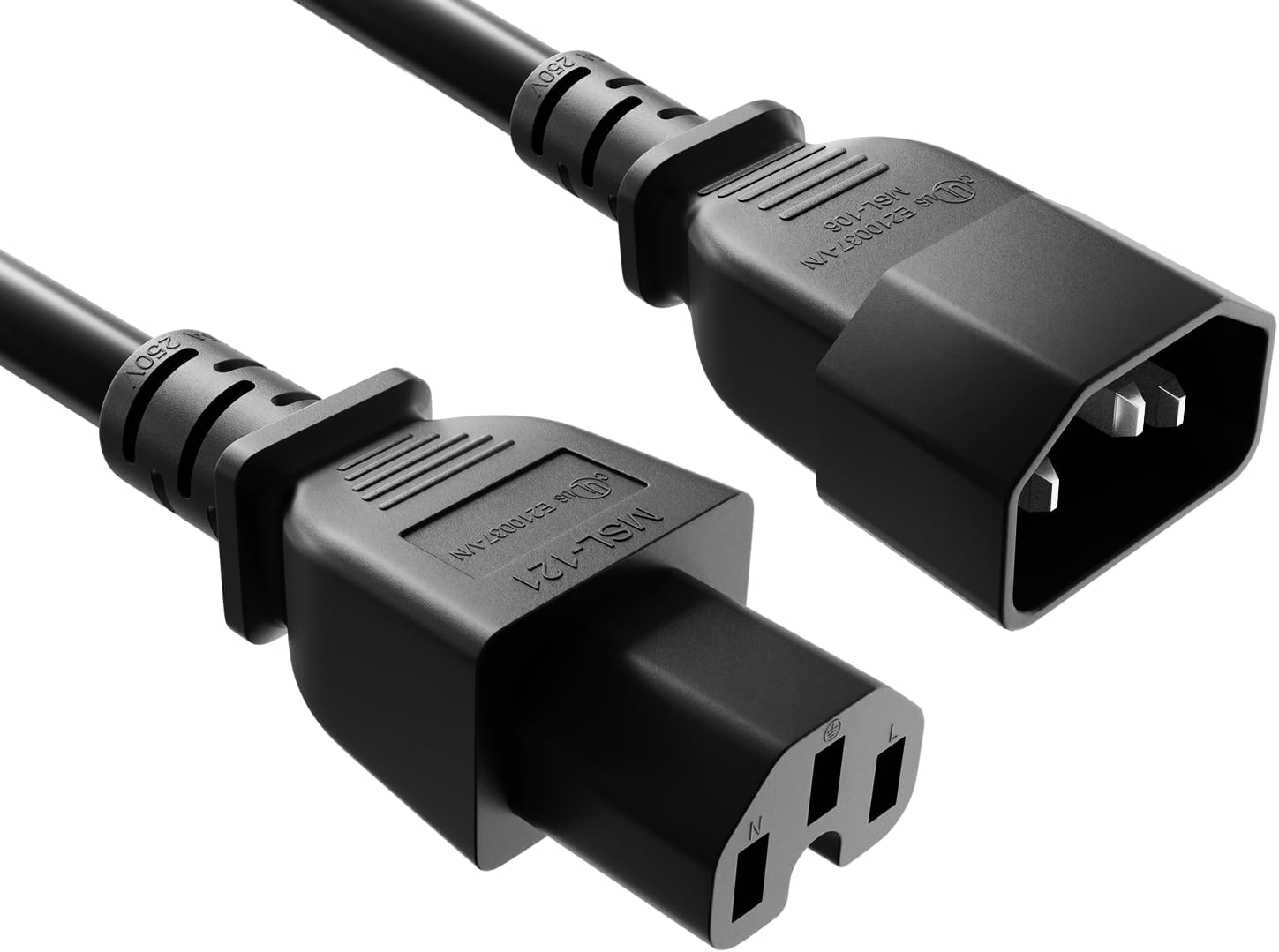 Amazon.com: CableLeader 6ft IEC-60320 C14 to C15 PDU Server Power Cord 14AWG 15A/250V SJT, Black ...