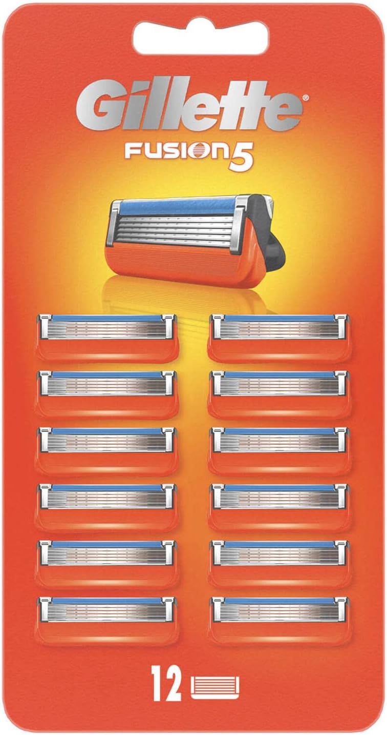 Gillette Fusion5 Razor Blades Men, Pack of 12 Razor Blade Refills with ...