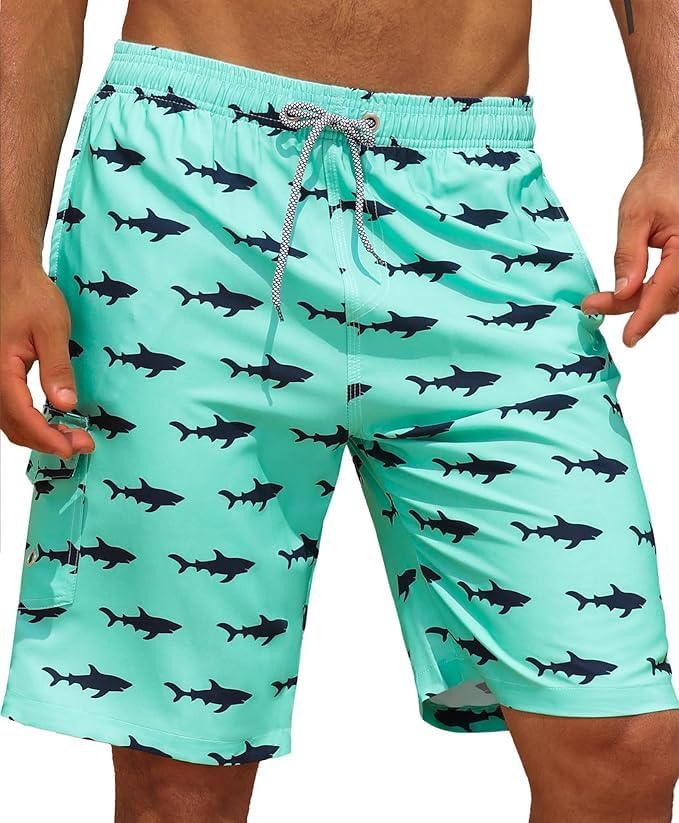 Men's Swim Trunks Hawaiian Bathing Mesh Lining Suit Swimsuits Beach ...