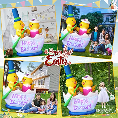 Snapklik.com : Danxilu 6 Foot Easter Inflatable Two Chicks Boating ...