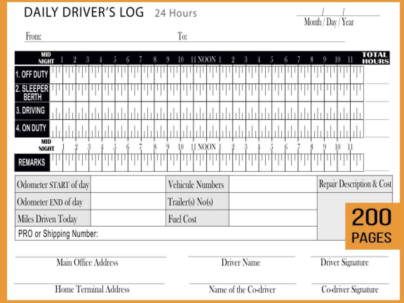 ELD Backup Driver Log Book: Daily ELD Backup Checklist & Inspection ...