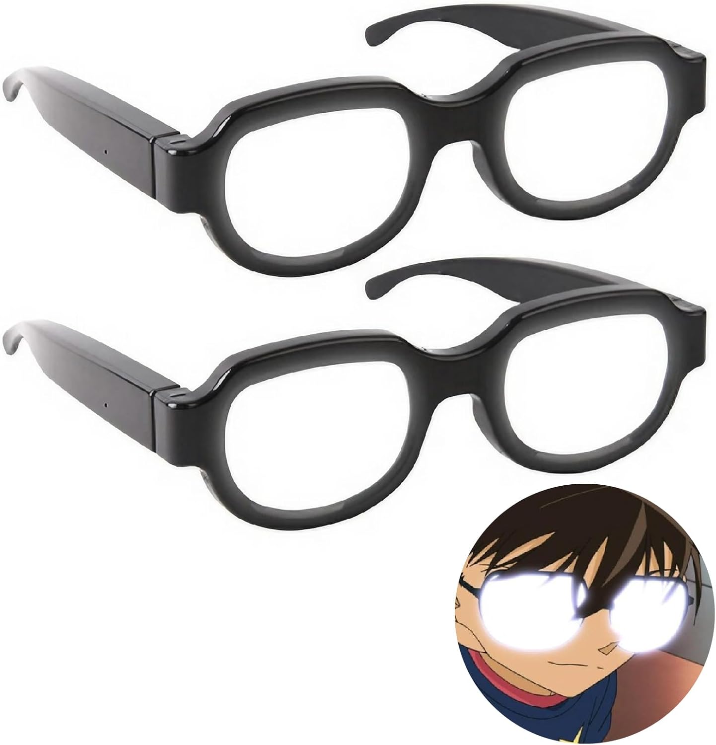 Amazon.co.jp: [Boono] 光るメガネ 名探偵 コスプレ おもしろグッズ 考える姿メガネ コスプレ道具 パーティー メガネ ...