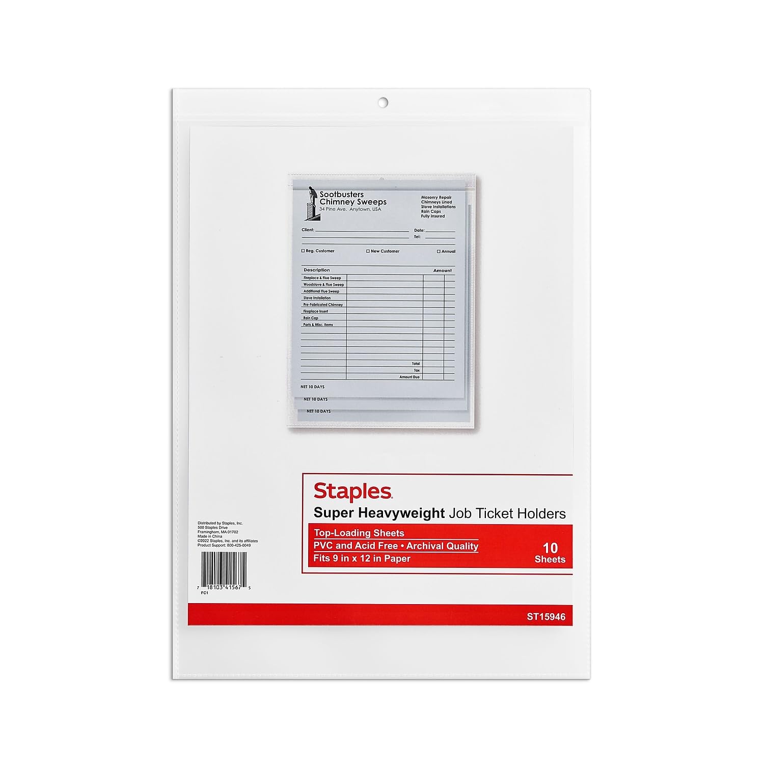 Amazon.com : Staples Super Heavy Weight Job Ticket Holder, 9-inch x 12 ...