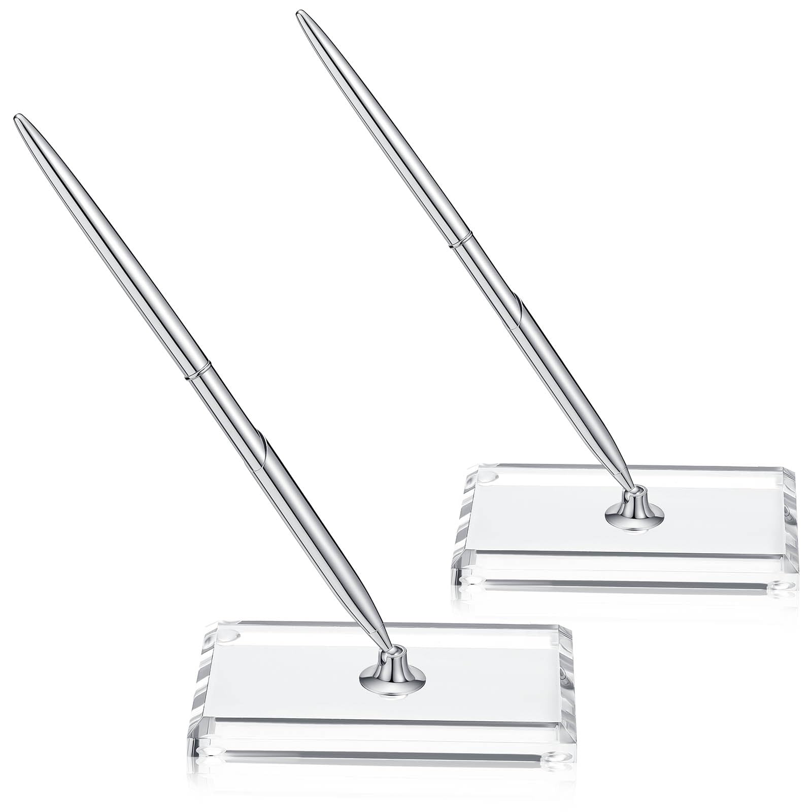 Amazon.com : Chinco 2 Sets silver Guest Pen and Pen Stand, Including 2 ...