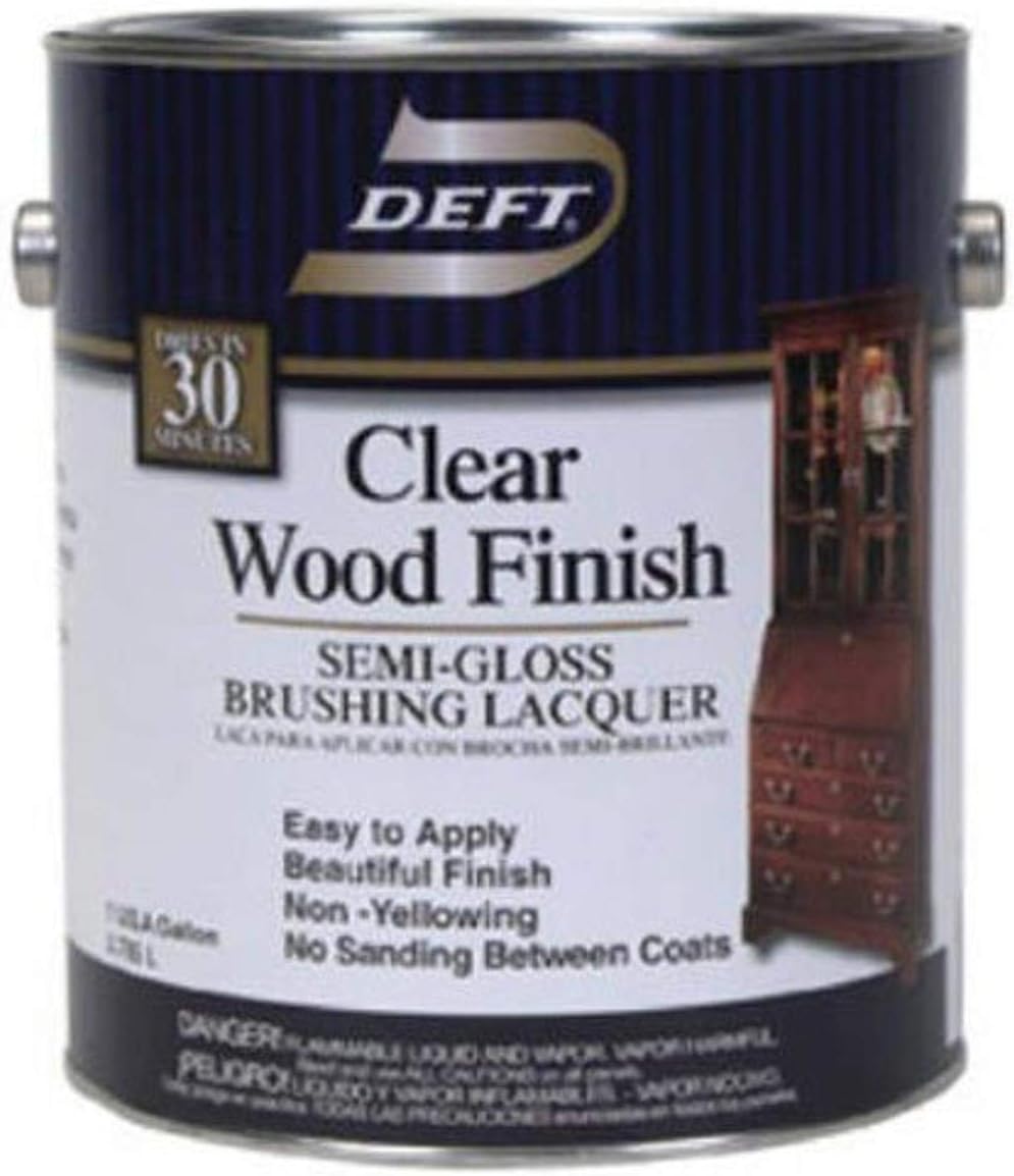 1 qt Deft DFT010 Clear Clear Wood Finish Brushing Lacquer Gloss - Deft ...