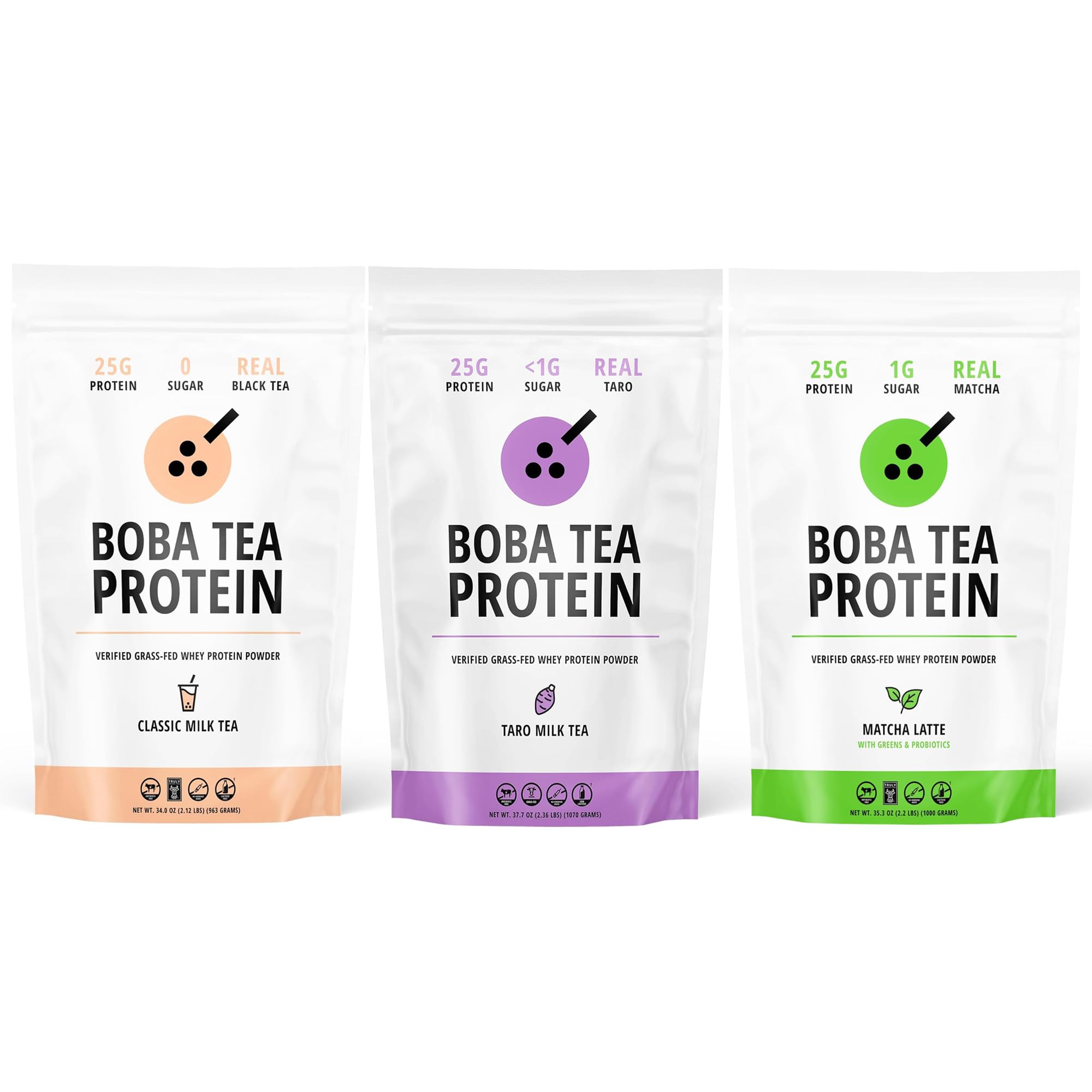 Amazon.com: Boba Tea Protein | 25g Grass-Fed Whey Protein Isolate ...