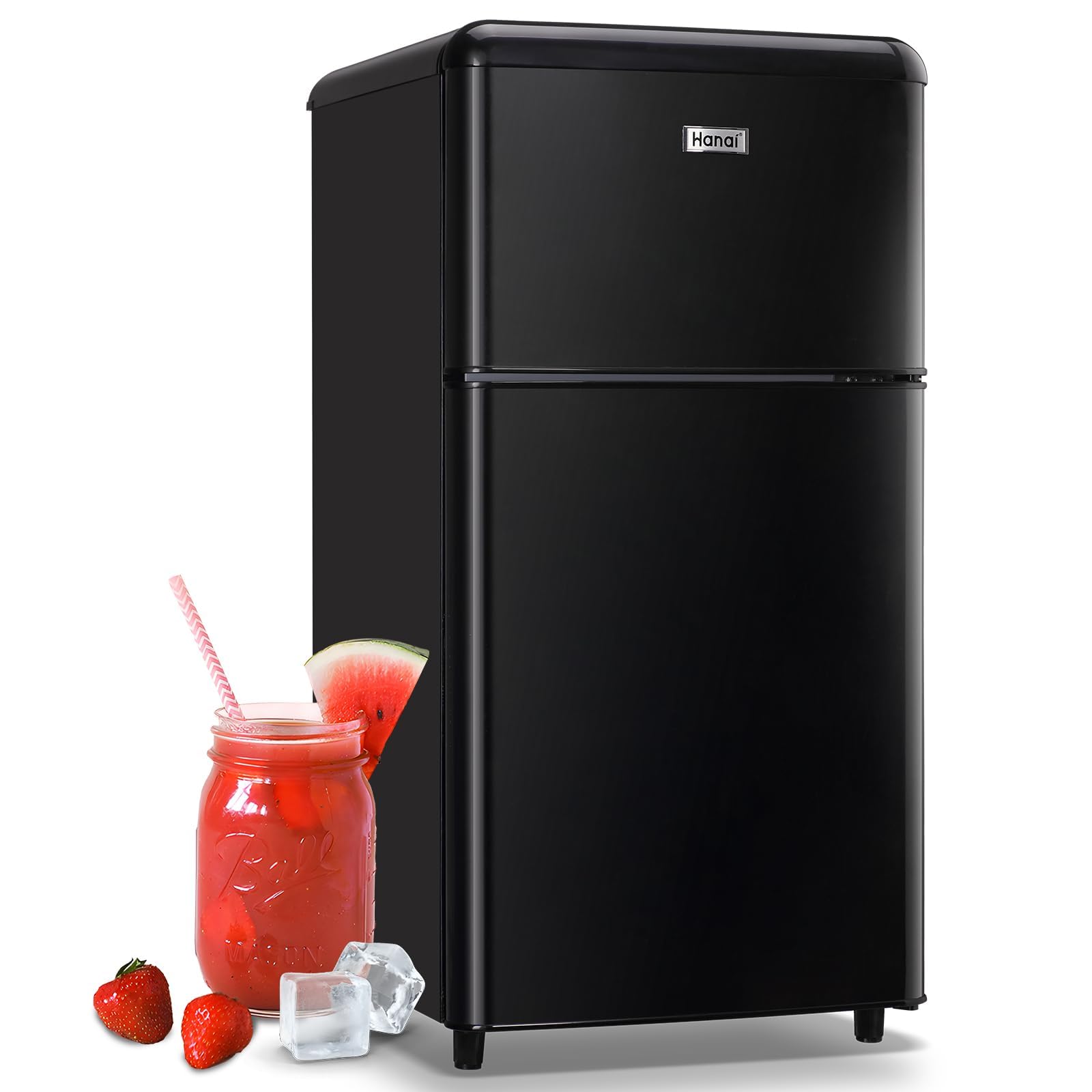 Amazon.com: WANAI Small Refrigerator with Freezer 3.5 Cu.Ft Mini Fridge ...