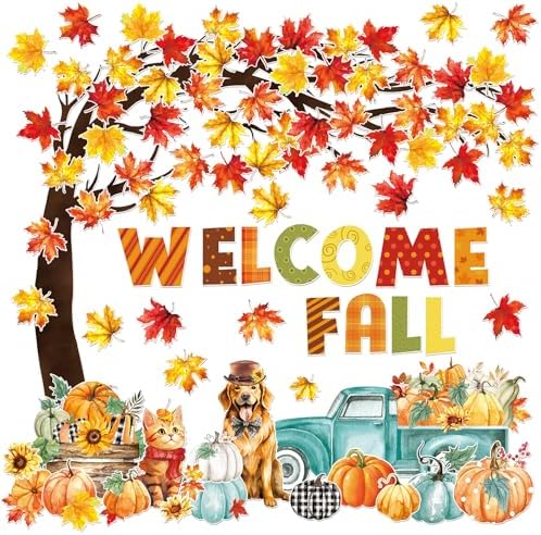 Amazon.com: 70 Pcs Colorful Fall Pumpkin Cut Outs Thanksgiving Cutout ...