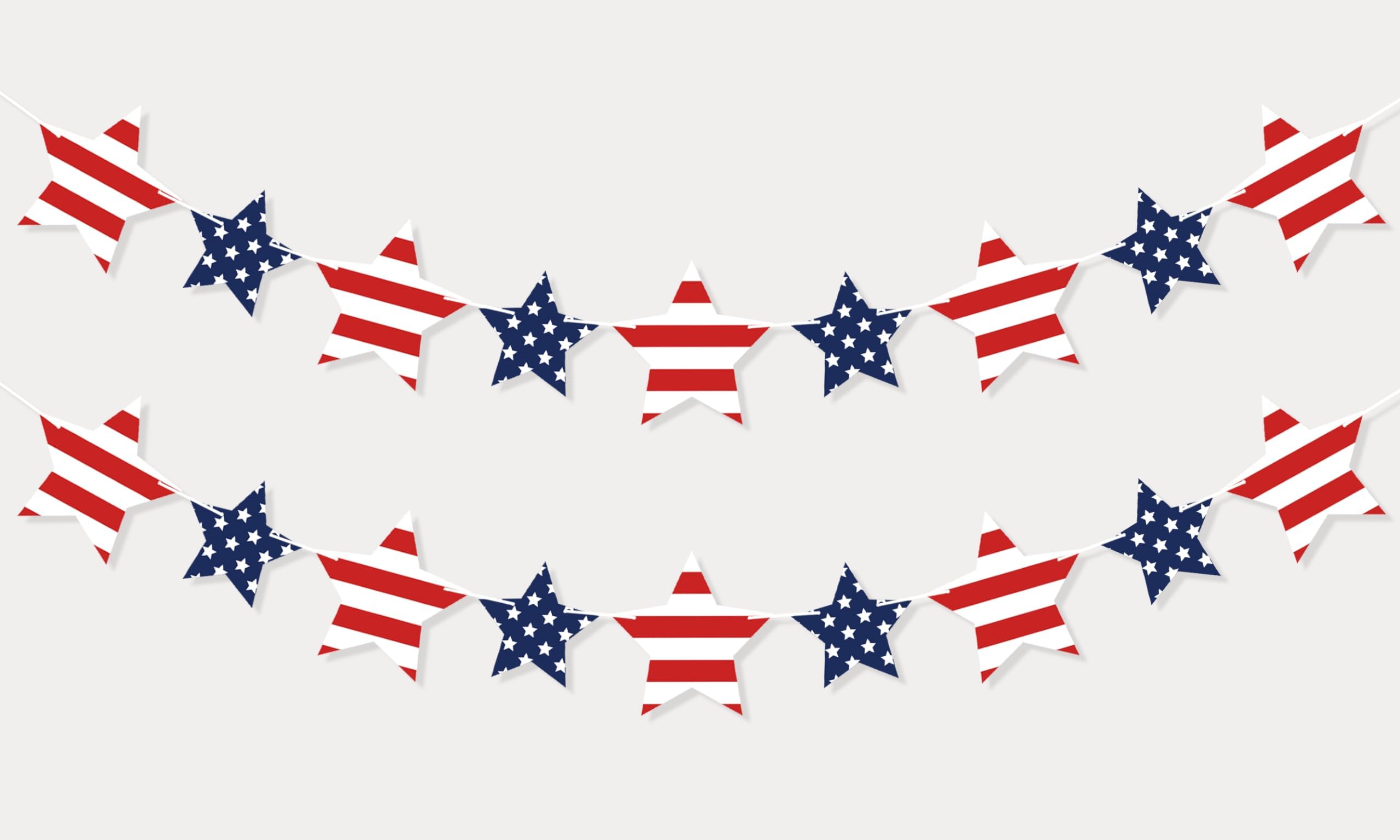 Amazon.com: USA Burlap Patriotic Banner Bunting - 4th of July Party ...