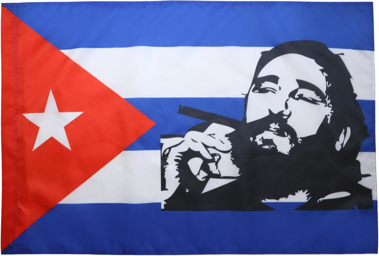 Amazon.com : Cuba with Fidel Castro Flag 2' x 3' for a pole - Cuban ...