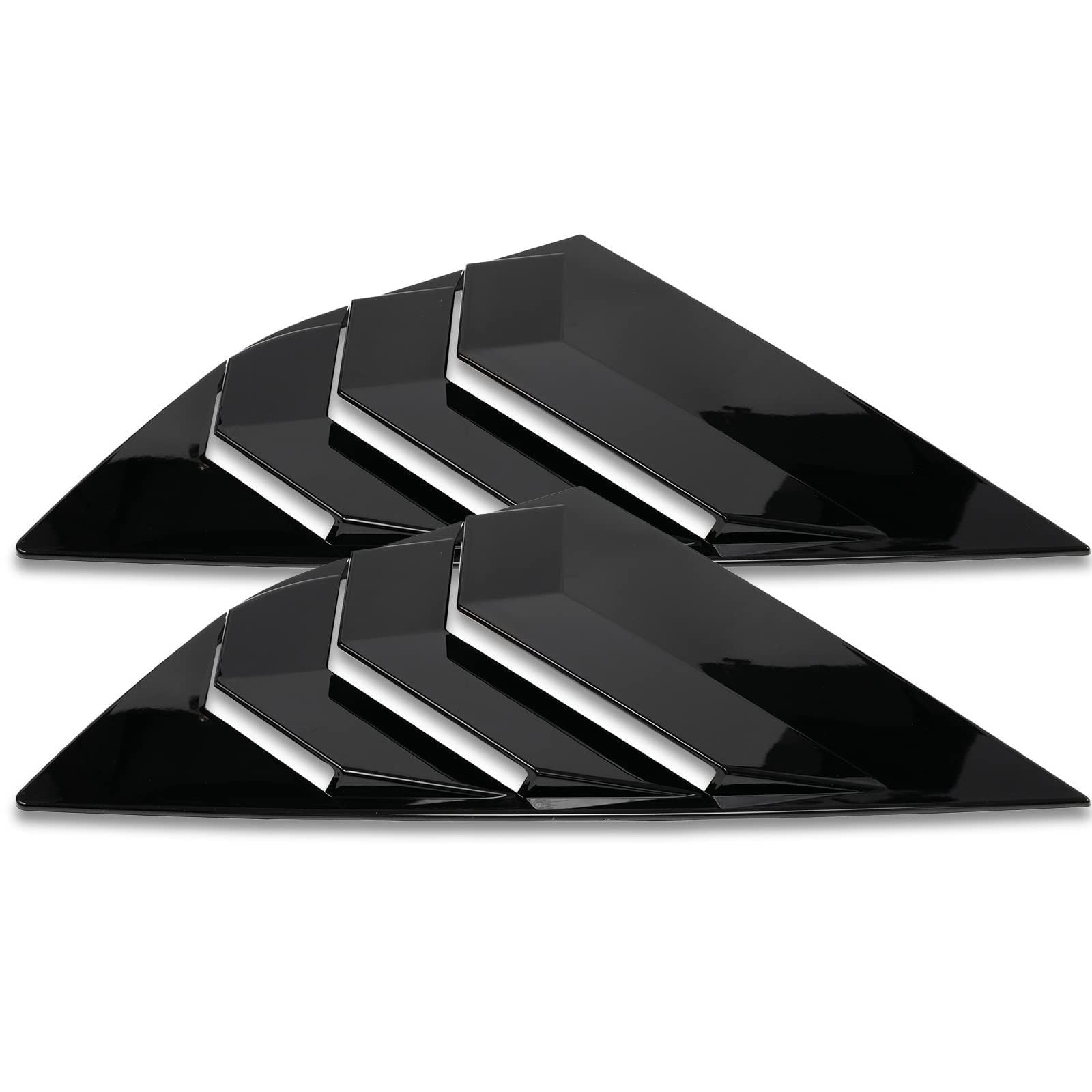 AUTOXBERT 2x Gloss Black Car Rear Window Louvers Vent Trim For Ford ...
