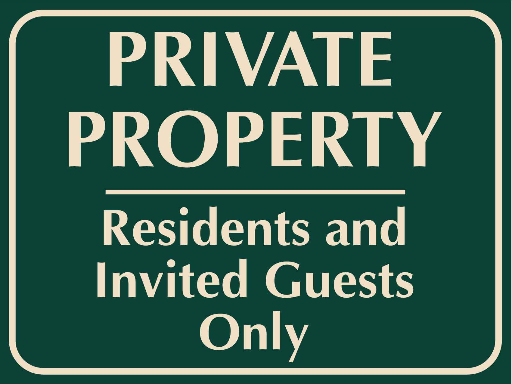 Amazon.com: Private Property Residents and Invited Guests Only Sign ...