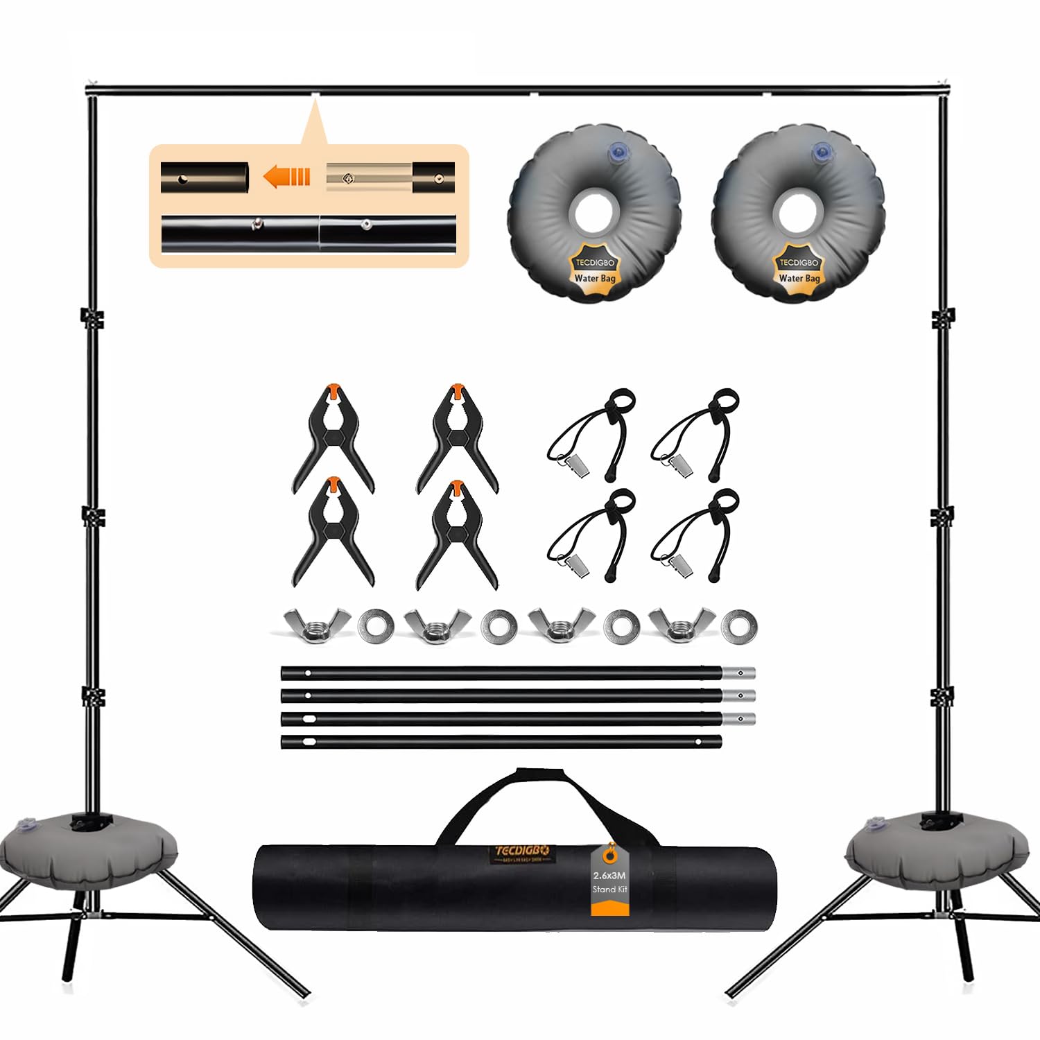 Buy Backdrop Stand, Photo Video Studio 8.5 x10ft Adjustable Support ...