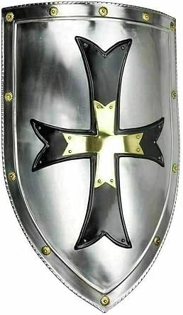Amazon.com: 24" Knight Templar Shield Medieval Heater Shield Black ...