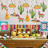 20 pcs Mexican Fiesta Hanging Swirl Decorations, Mexican Fiesta Cinco ...