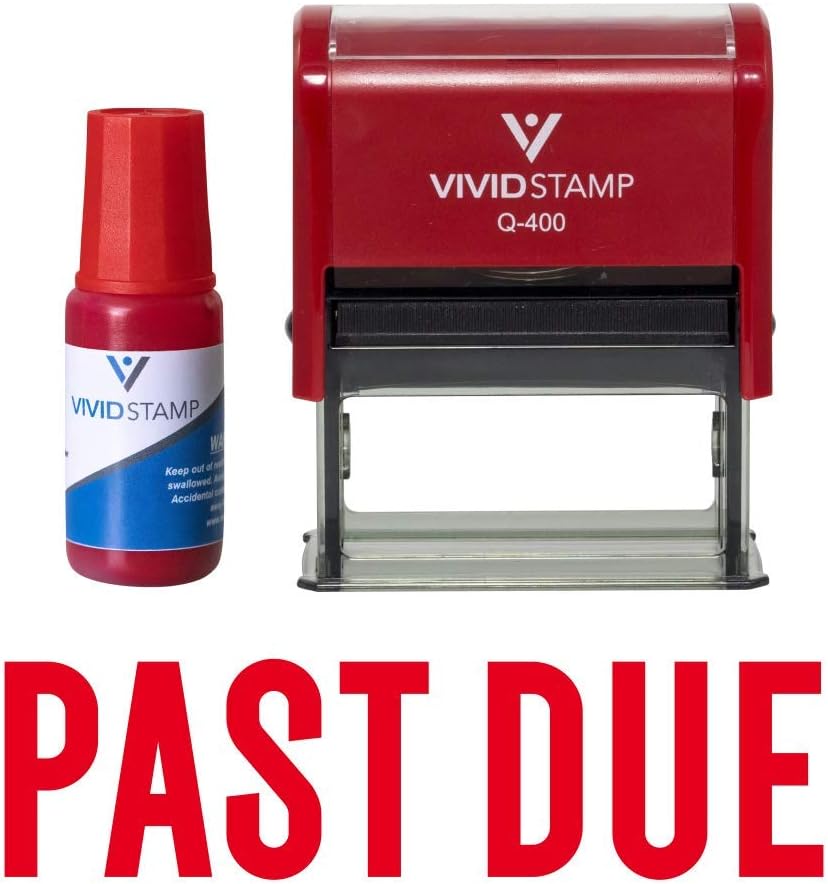 Amazon.com : Classic Past Due Self Inking Rubber Stamp Combo with ...