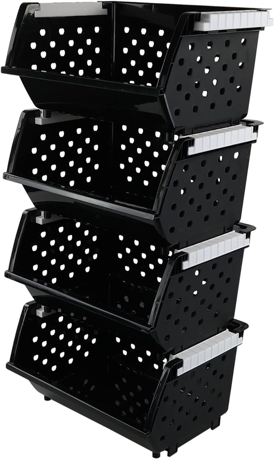 Amazon.com: Kekow 4-Pack Plastic Large Stacking Organizer Basket ...