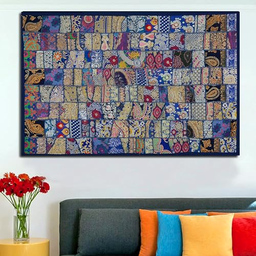 Amazon.com: Marusthali Indian Patchwork Wall Hanging Tapestry Vintage ...