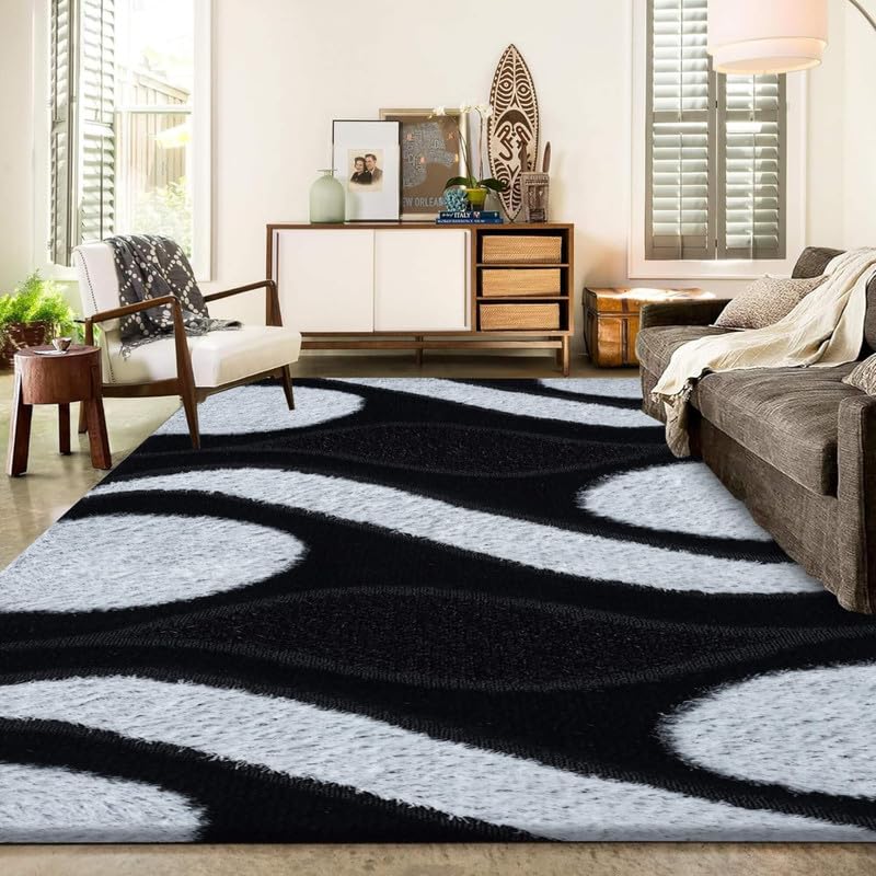Cozy Haven Swirl Rugs - Large Washable Heavy Area Carpet, Soft Shaggy ...