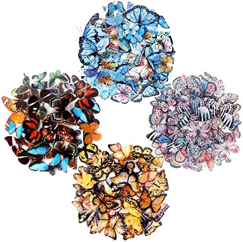 Amazon.com: Knaid Butterfly Stickers Set (320 Pieces) Transparent ...