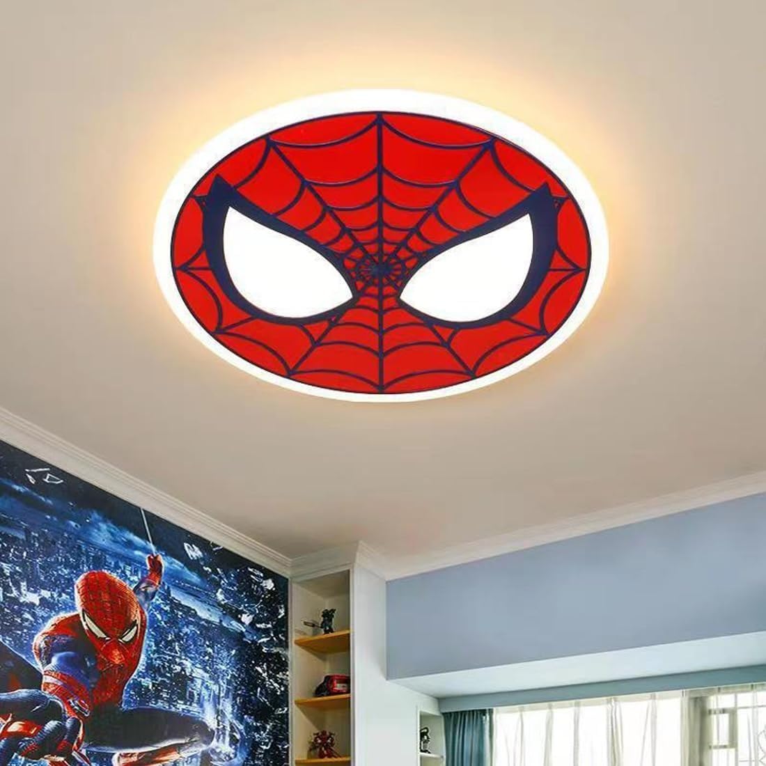 ALLZCKXKL 50CM, Modern Children's Room Lamp Red Spider-Man Ceiling ...