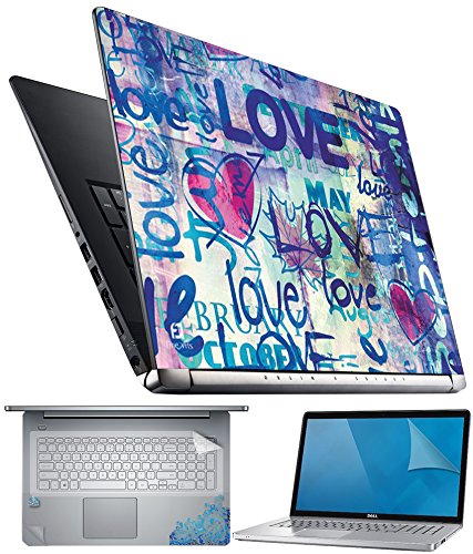 Advent Graphics Love Blue 4 in 1 Laptop Skin Pack with Screen Guard ...