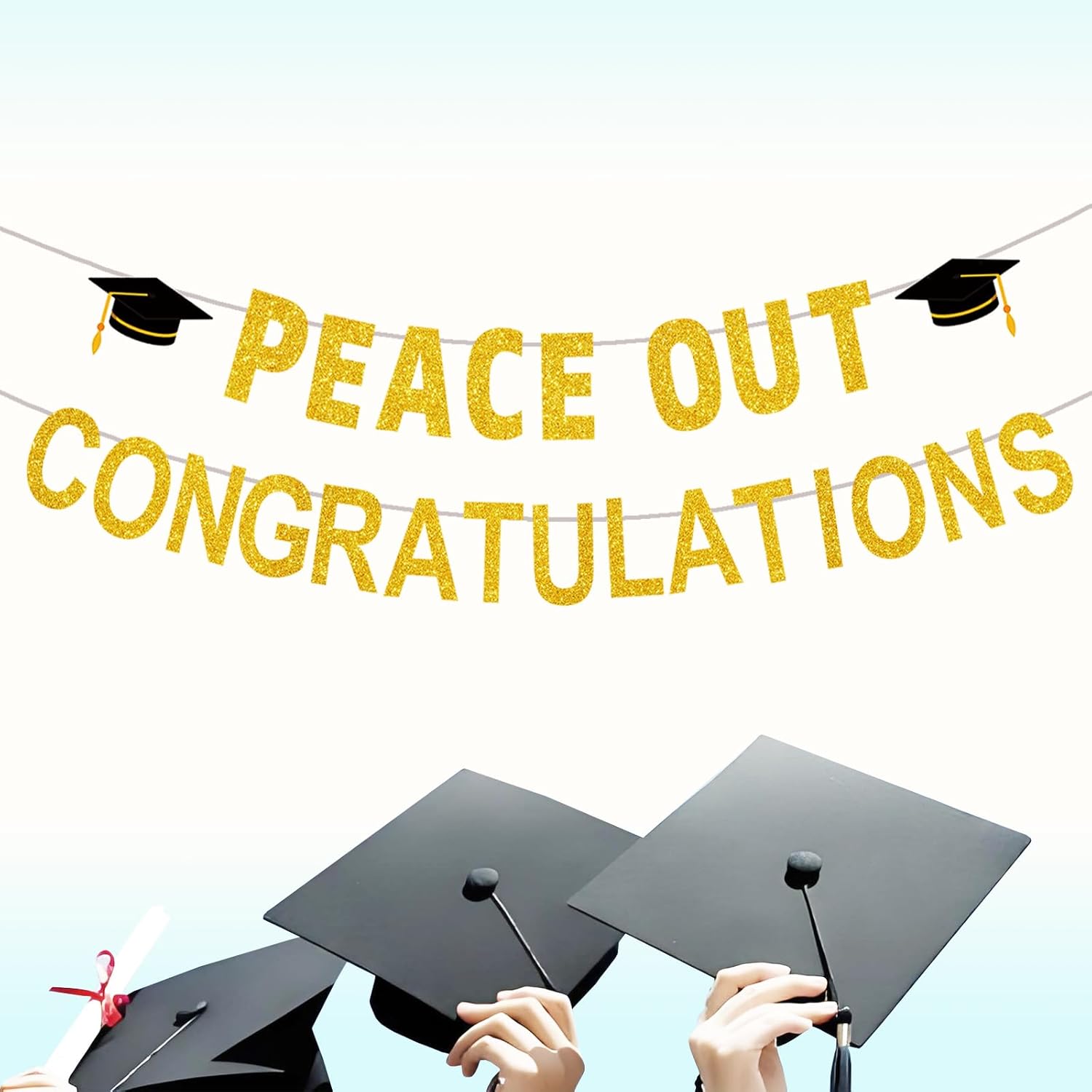 Amazon.com: LanttAotte Peace Out Congratulations Graduation Decorations ...