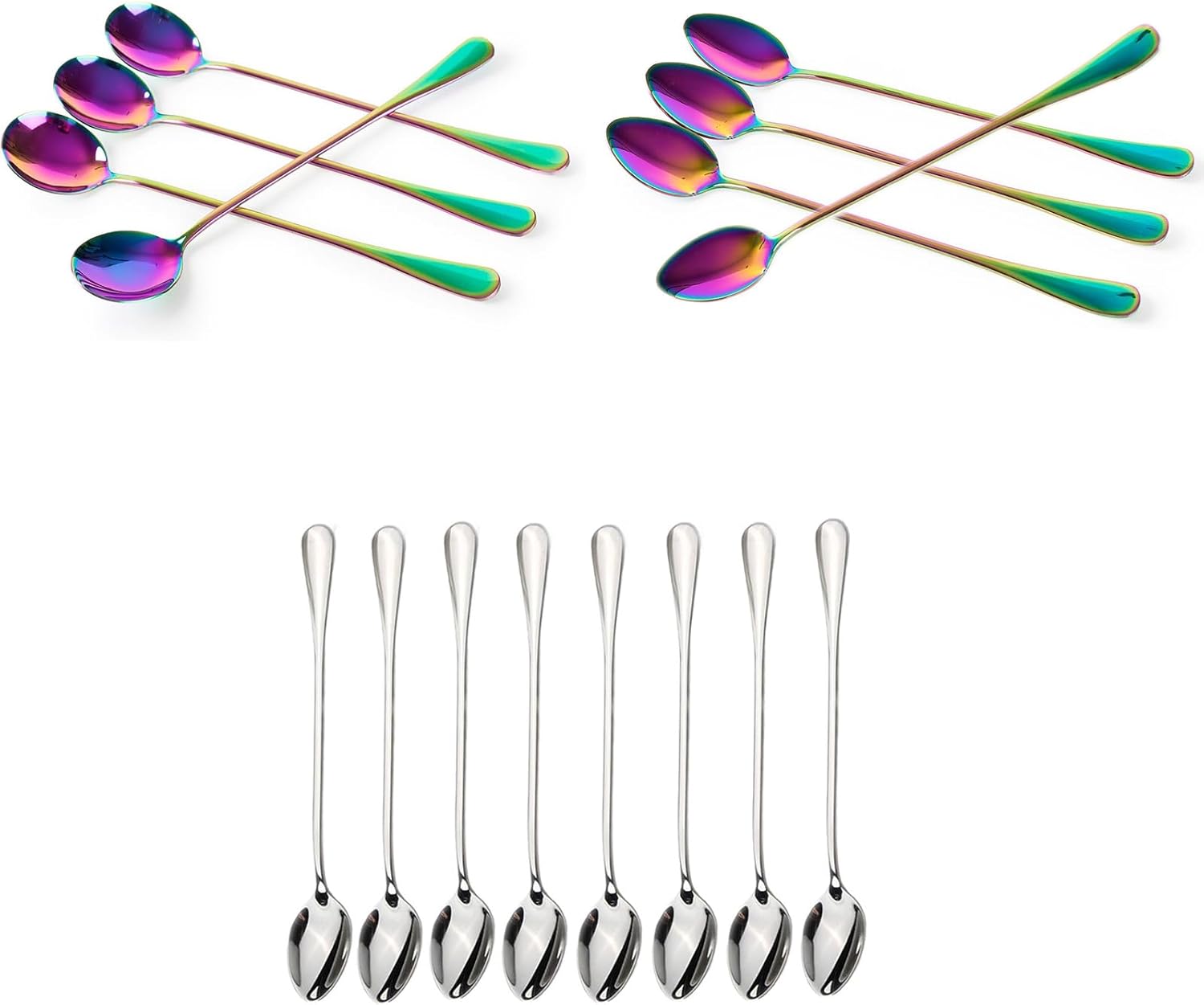 Amazon.com: Long-handled ice tea spoon, cocktail stir spoons, stainless ...