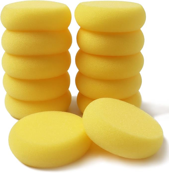 Amazon.com: Hapy Shop 24 Pack Round Sponges Yellow Painting Sponges ...