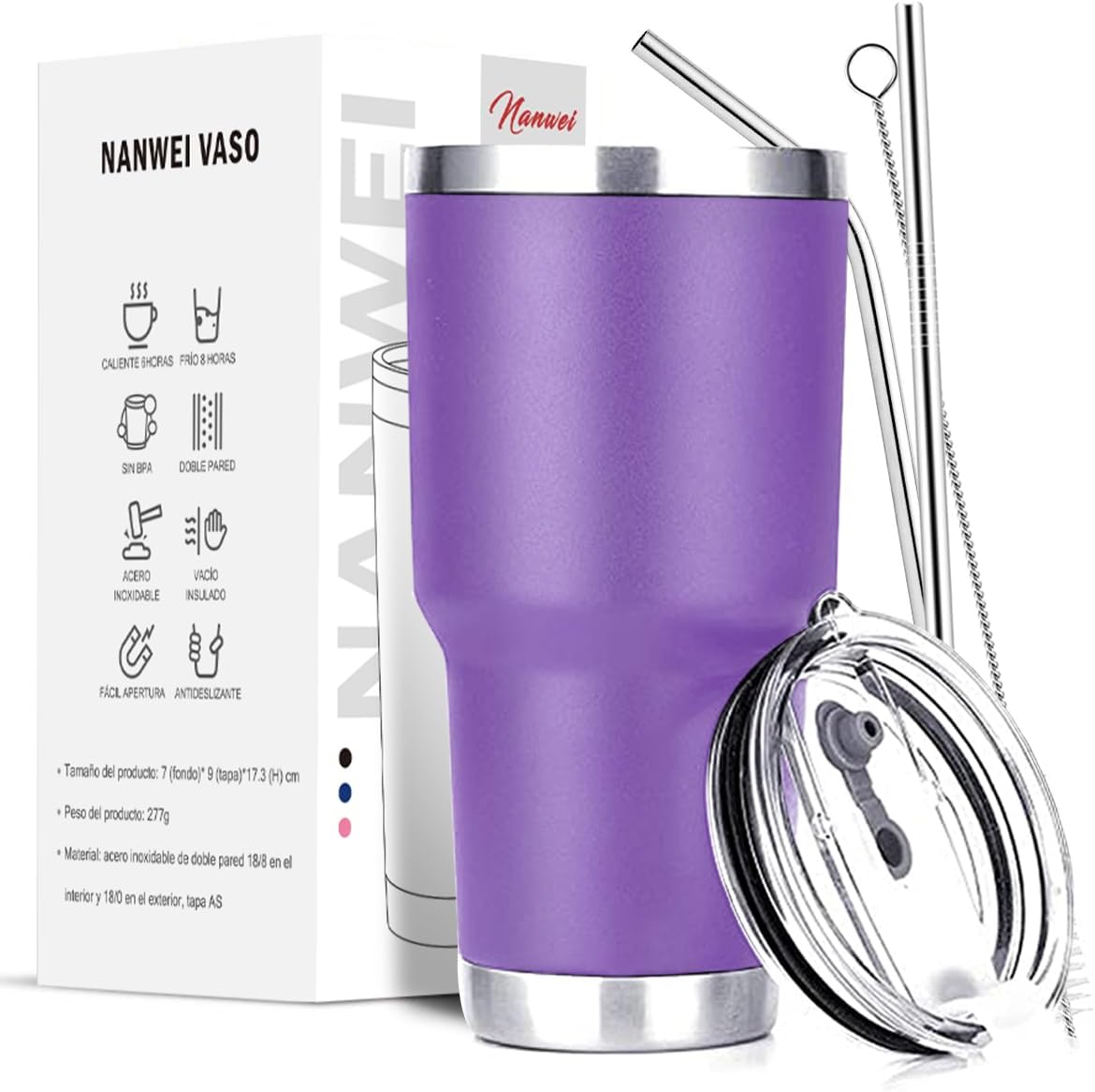 40OZ Vaso Térmico de Acero Inoxidable, Easytao Taza Termica Frio y Caliente para Cafe con Tapa y ...