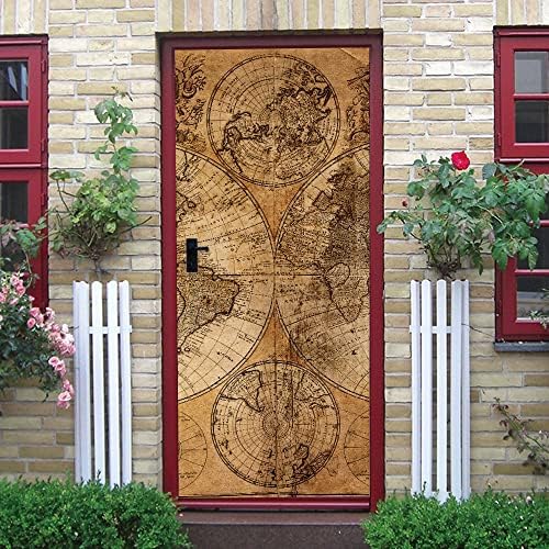 Amazon.com: PLEETS Door Mural Sticker Bookcase 3D Door Sticker Modern ...