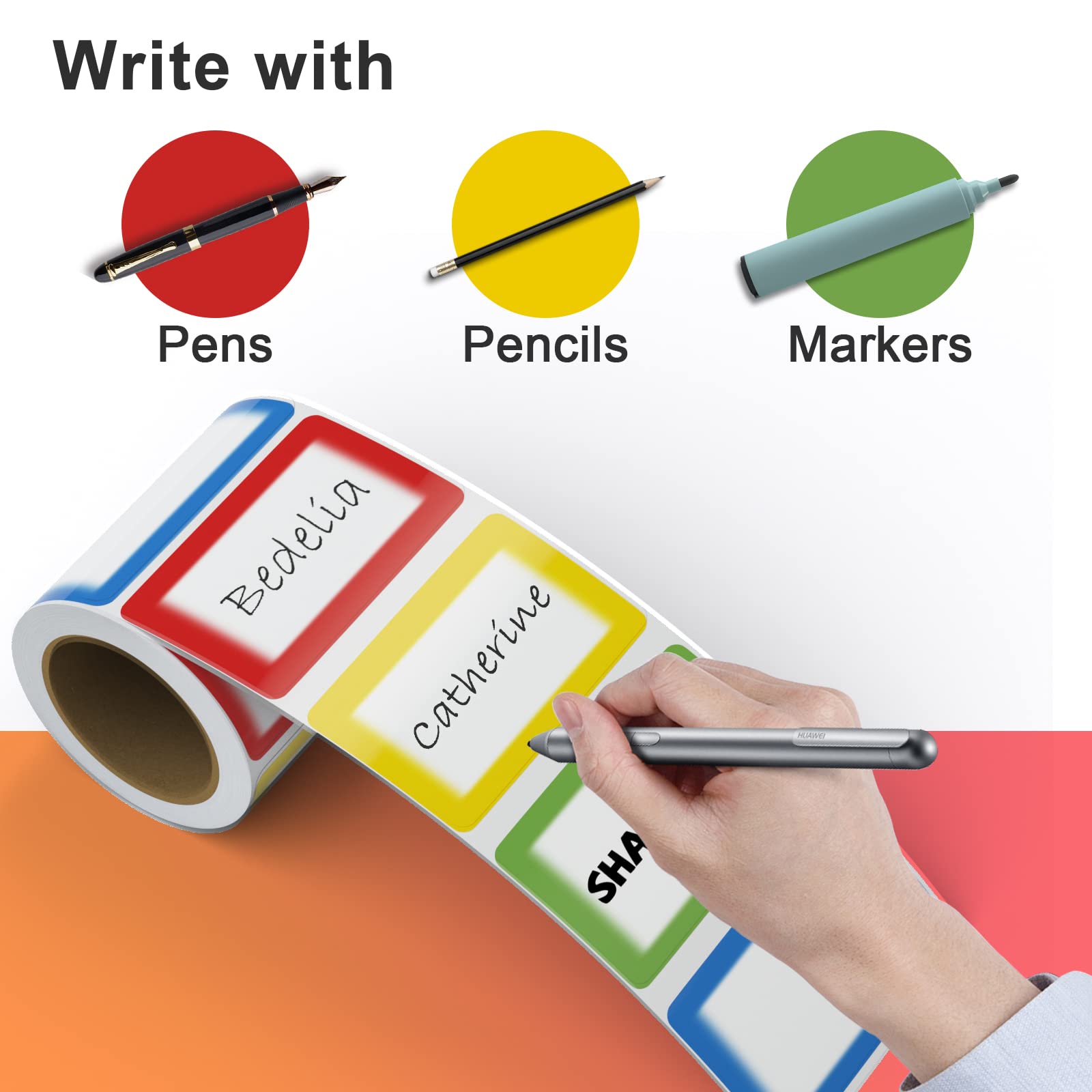 Snapklik.com : MFLABEL Colorful Plain Name Tag Labels 800 Stickers Name ...