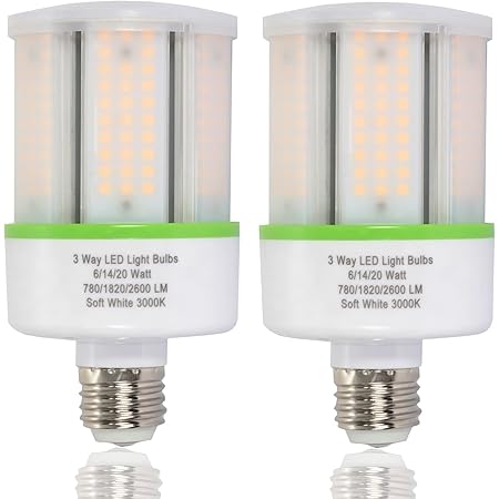 GEPLAD 2-Pack Mogul Base 3 Way Light Bulb 100/200/300 Watt Replacement ...