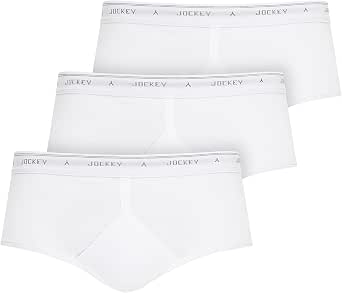 Jockey Mens 3 Pair Classic Y-Front Briefs, White/White, 9 at Amazon Men ...