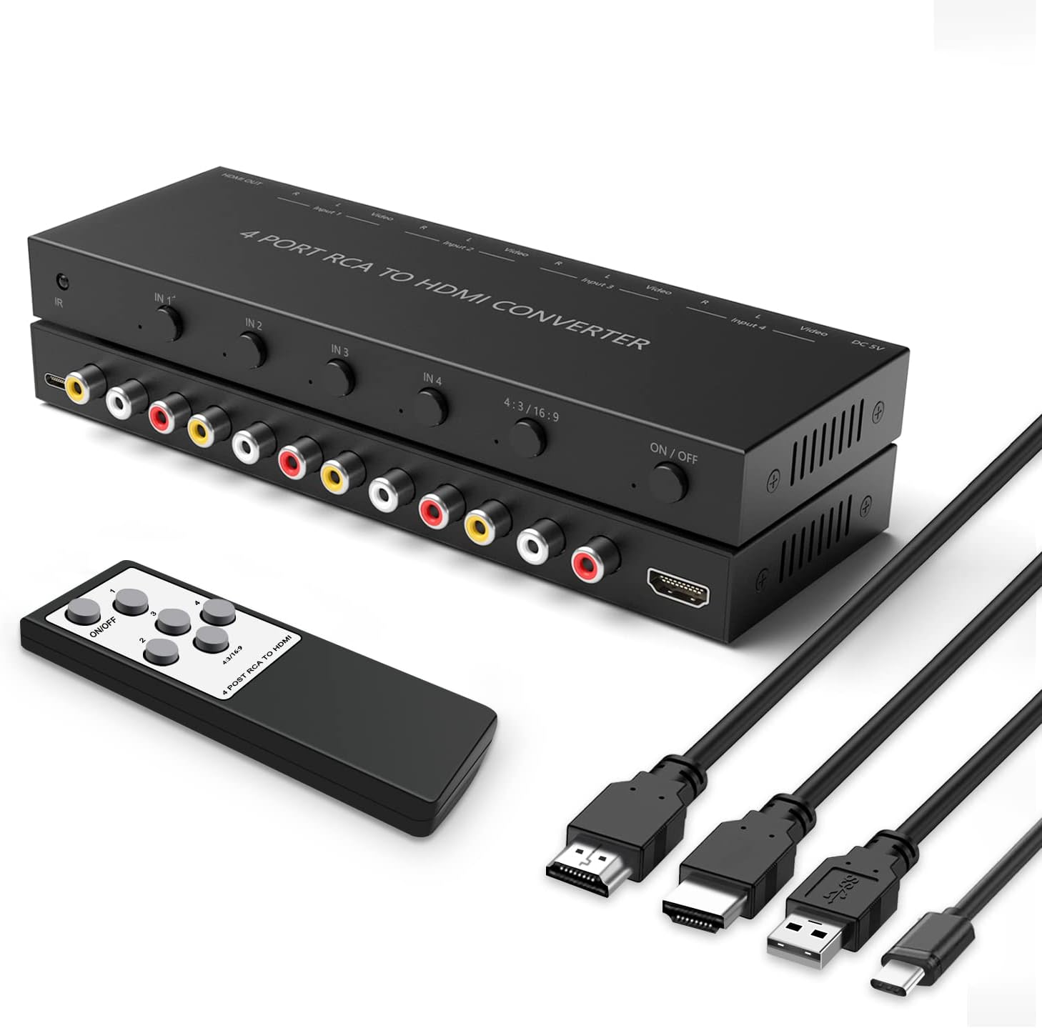 Amazon.com: Azduou 2 AV to HDMI, 1080P/720P TV 2 Way RCA Composite CVBS ...