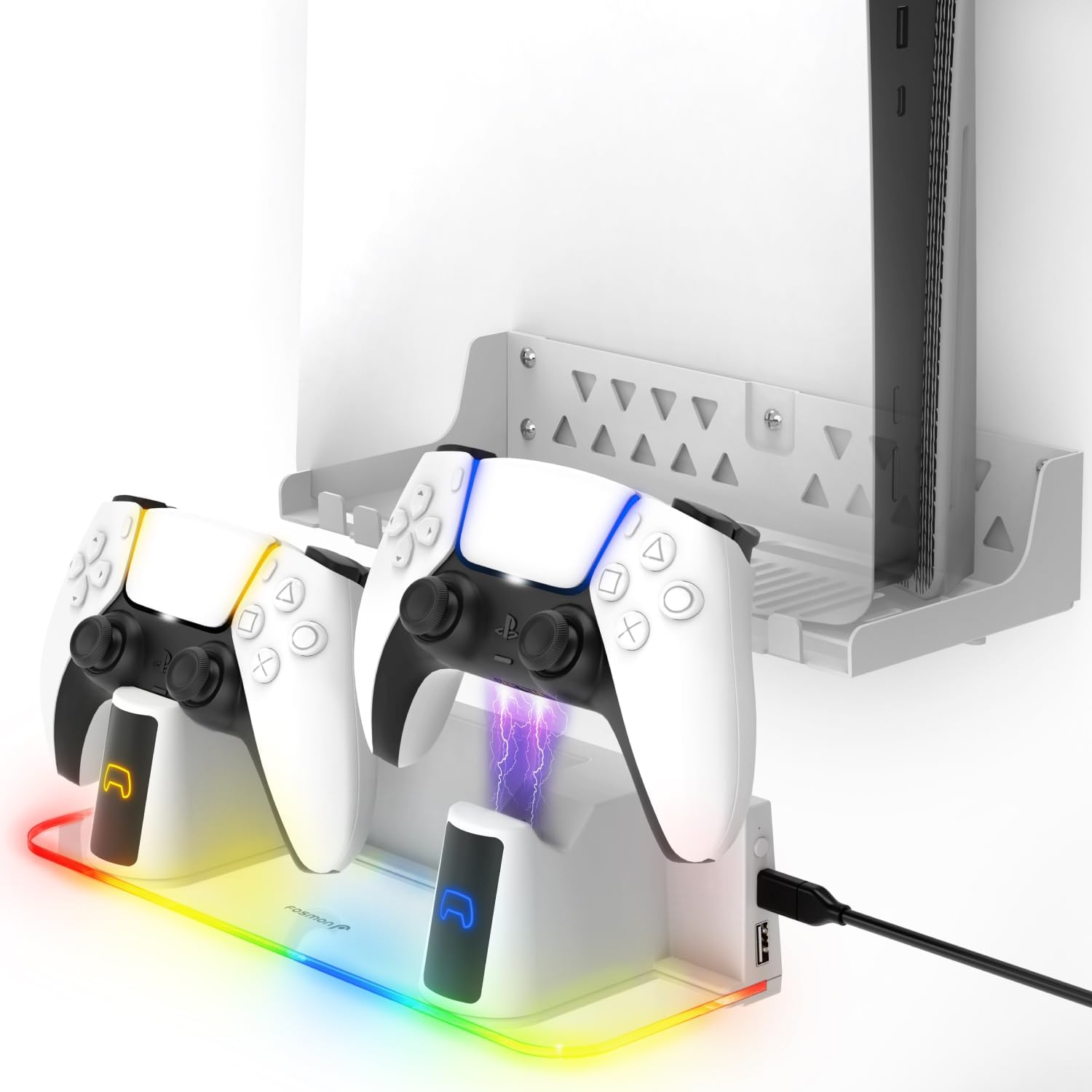 Amazon.com: Fosmon PS5 Wall Mount Kit with Fast Charging Controller ...