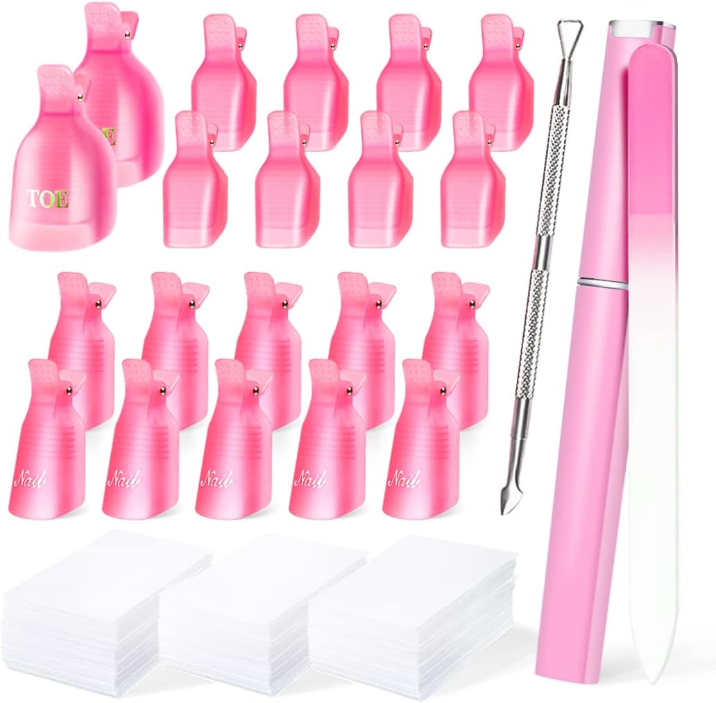 Amazon.com : 10PC Plastic Acrylic Nail Art Soak Off Cap Clip UV Gel ...