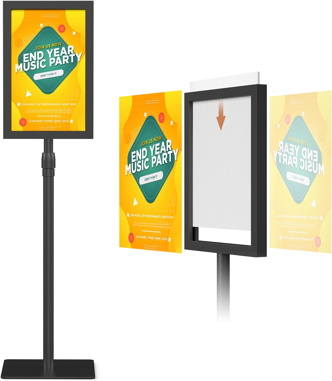 Amazon.com: QWORK Poster Stand, 2 Pack Double-Sided Signage Stand ...