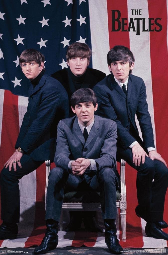 Amazon.com: The Beatles American Flag Classic Rock Music Icons Poster ...