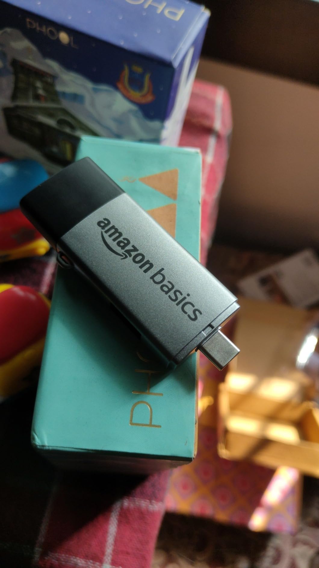 Amazon Basics OTG Card Reader and Hub with Type-C, USB & Micro USB ...