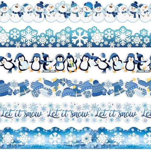 Amazon.com: Seajan 6 Roll 197 ft Winter Bulletin Board Borders Decor ...