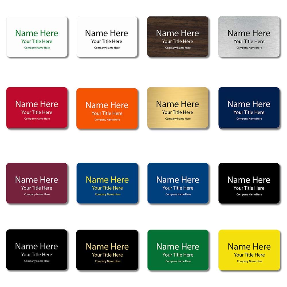 Amazon.com : Custom Engraved Name Tag Badges | Magnet or Pin Backing ...