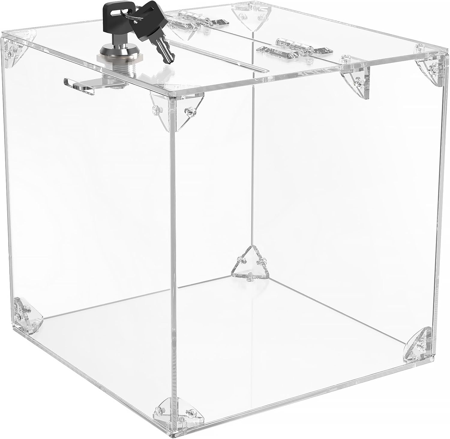 Amazon.com: MaxGear Acrylic Donation Box with Lock - 7.8"x7.8"x7.8 ...