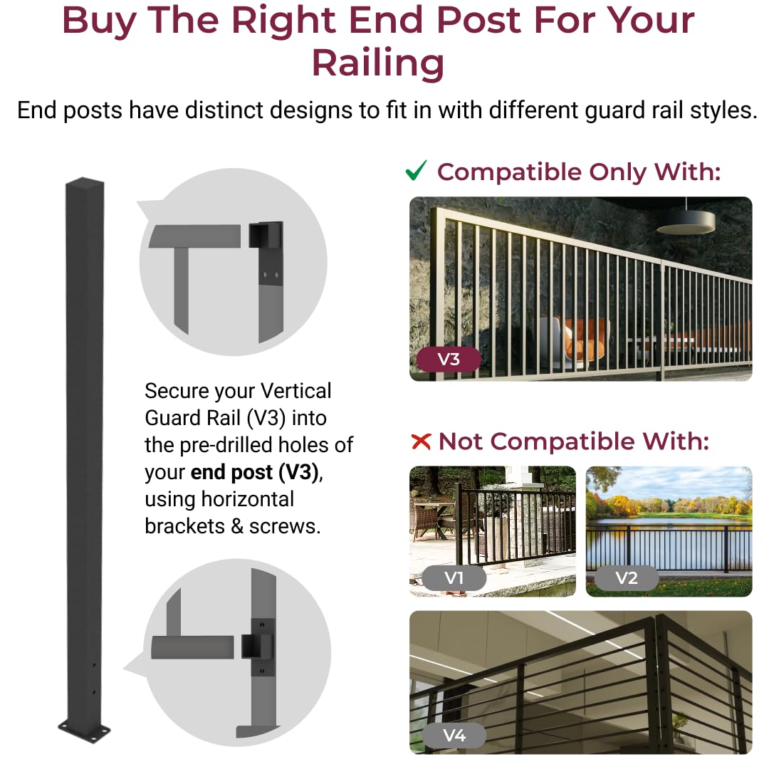 Snapklik.com : CR Fence & Rail V3 (ONLY) 42" H Vertical Guard Rail 2X ...